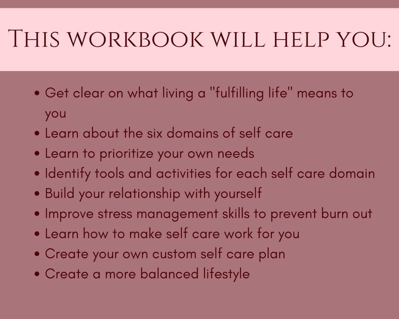 The Creative Art of Self Care Digital Workbook, Self Care Planner, Self ...