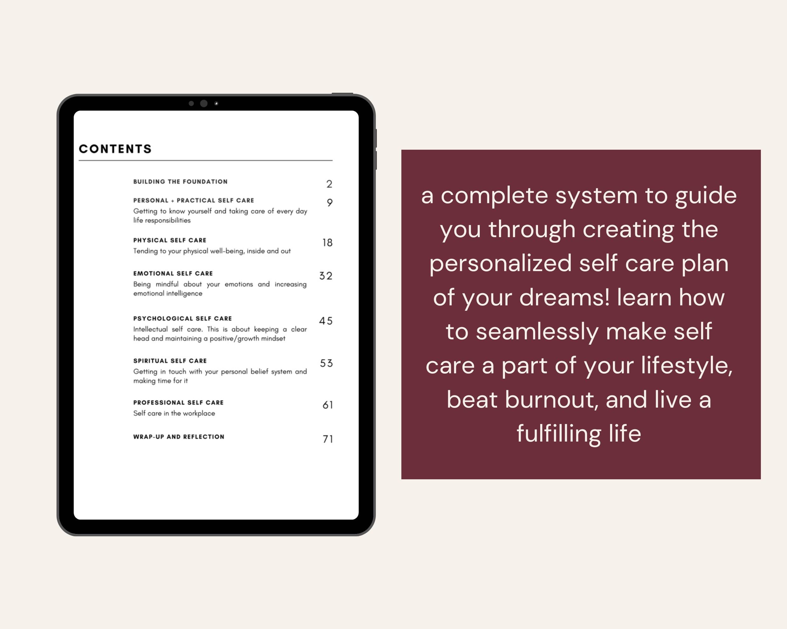 The Creative Art of Self Care Digital Workbook, Self Care Planner, Self ...