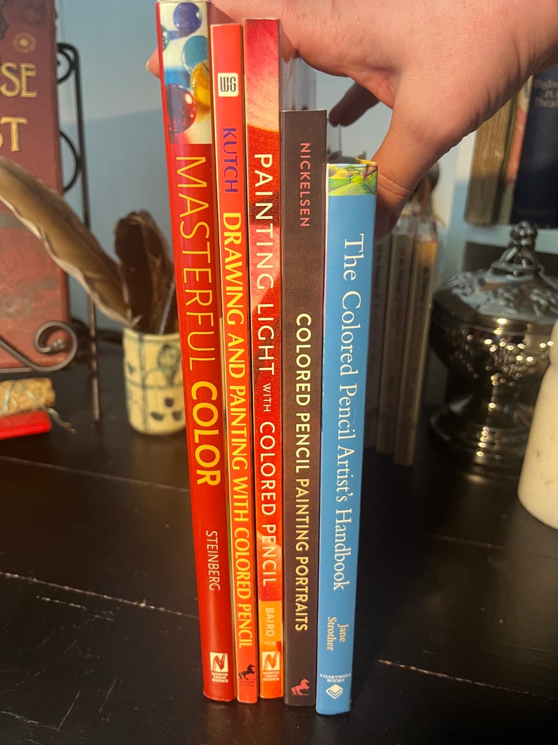 5 Assorted Colored Pencil Drawing Books - Etsy