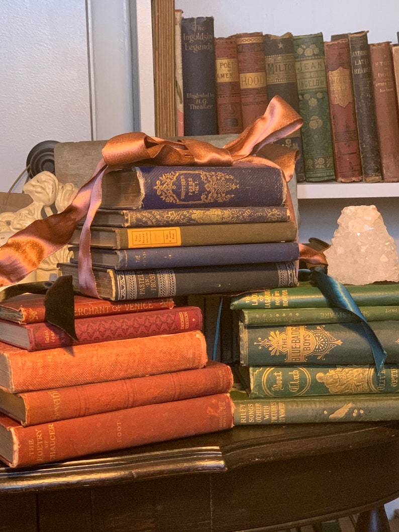 Vintage Cobalt Blue Bookstack Decor Poetry Literature Shakespeare - Etsy