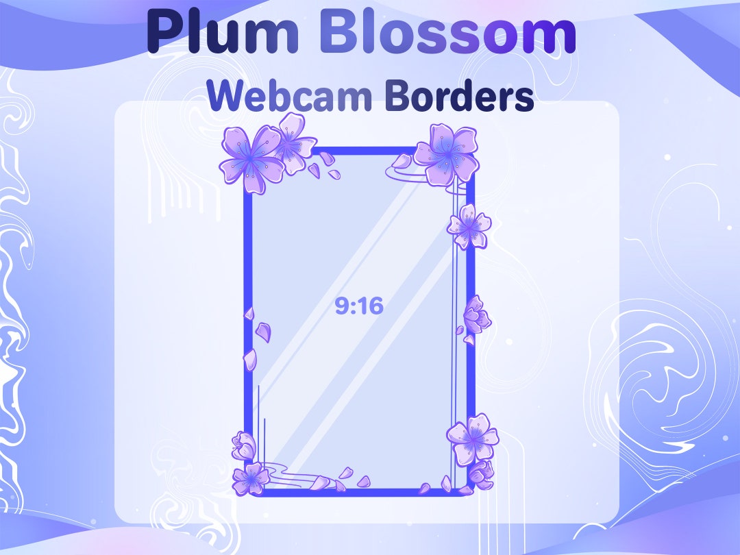 Plum Blossom Vertical Webcam Border for Twitch // 9:16 Purple Flowers ...