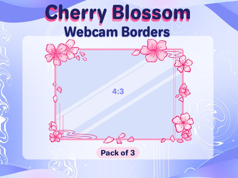 Cherry Blossom Webcam Borders for Twitch // 3 Floral Japanese - Etsy