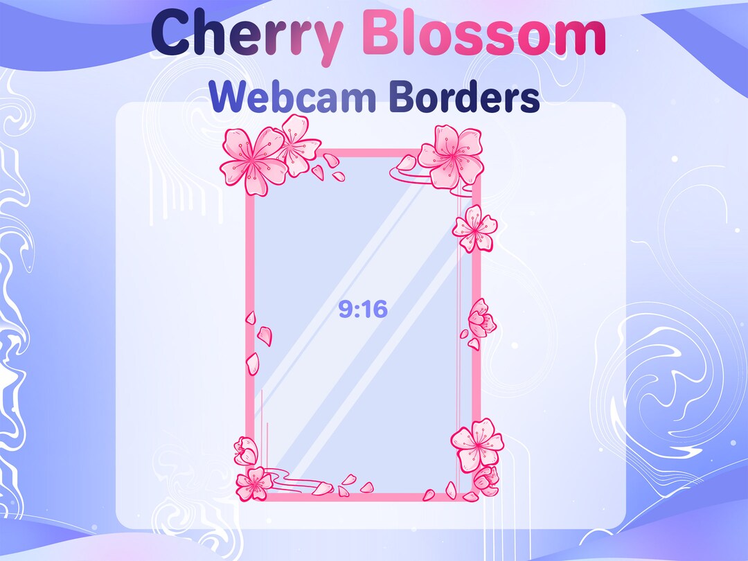 Cherry Blossom Vertical Webcam Border for Twitch // 9:16 Sakura Webcam ...