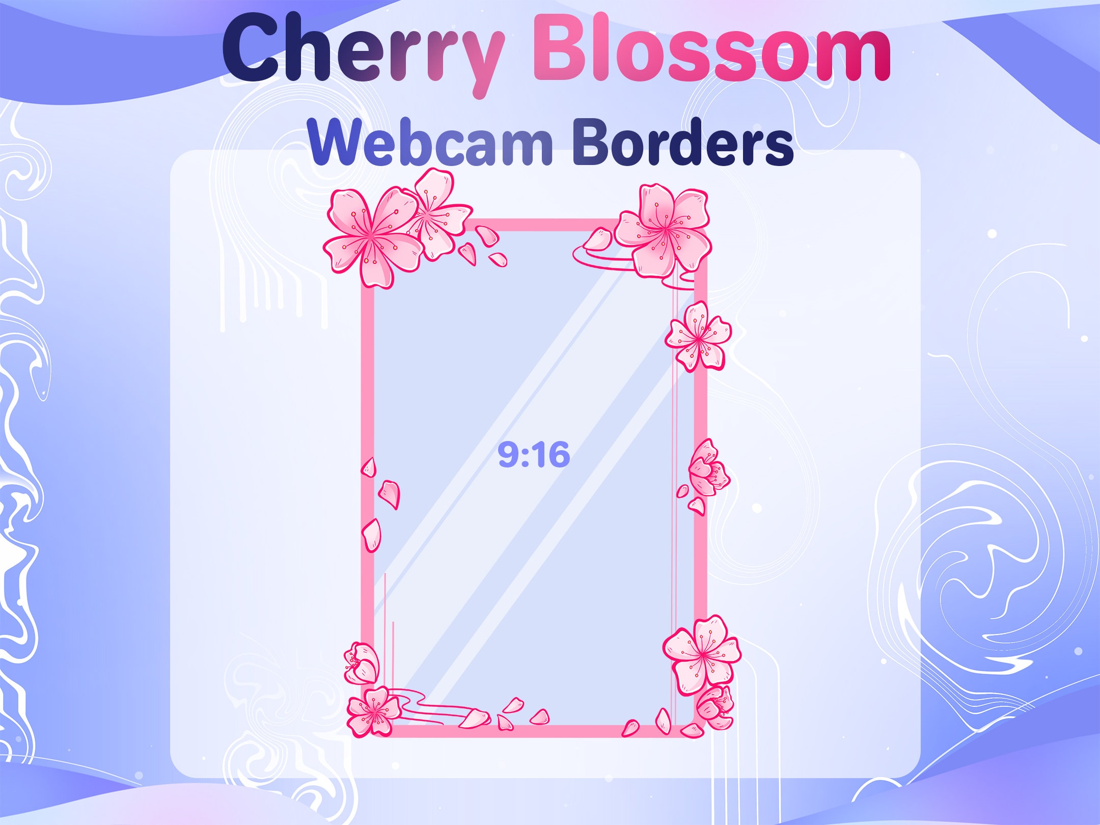 Cherry Blossom Vertical Webcam Border for Twitch // 9:16 Sakura Webcam ...