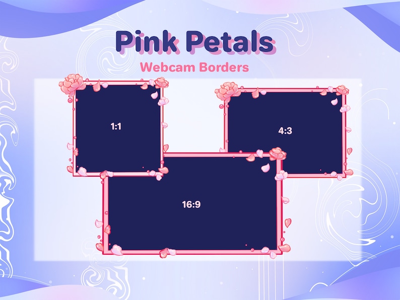 Pink Petals Twitch Webcam Borders: Blossom Overlay Frames - Etsy