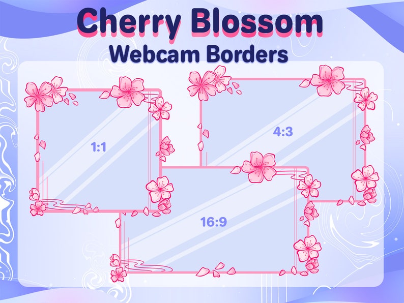 Cherry Blossom Webcam Borders for Twitch // 3 Floral Japanese - Etsy