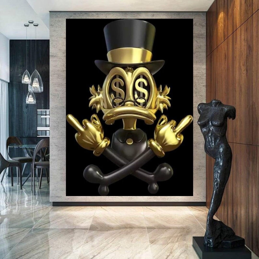 Scrooge Mcduck GOLD & DOLLARS EYES Printable Art Contemporary Art Wall ...