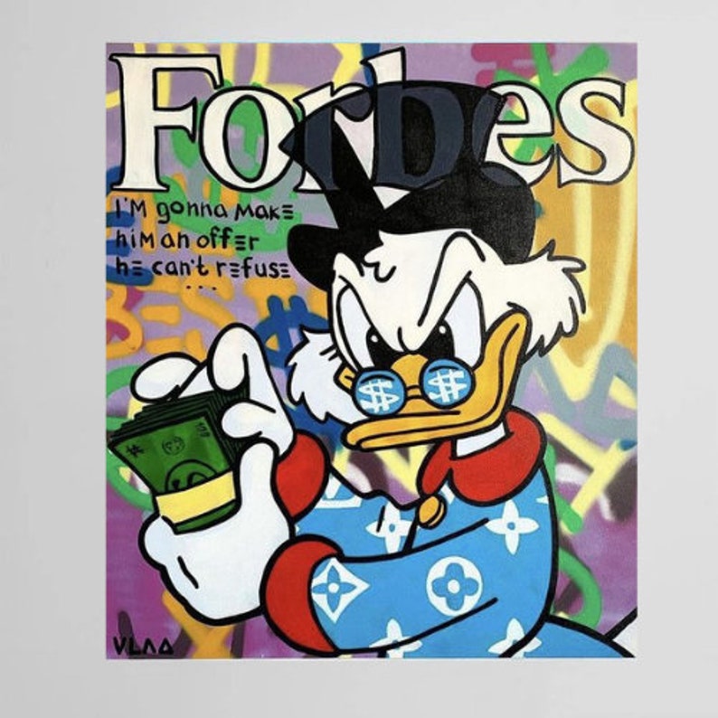 Scrooge Mcduck Art Inspired Forbes Cover Quadro Da Decorazione, Quadro ...