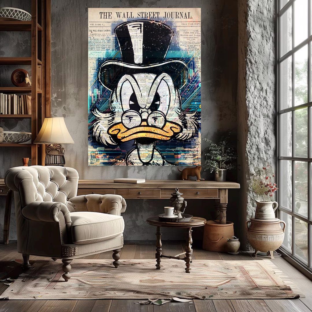 Scrooge Mcduck Wall Street Journal- Printable Wall Art Home Decoration ...