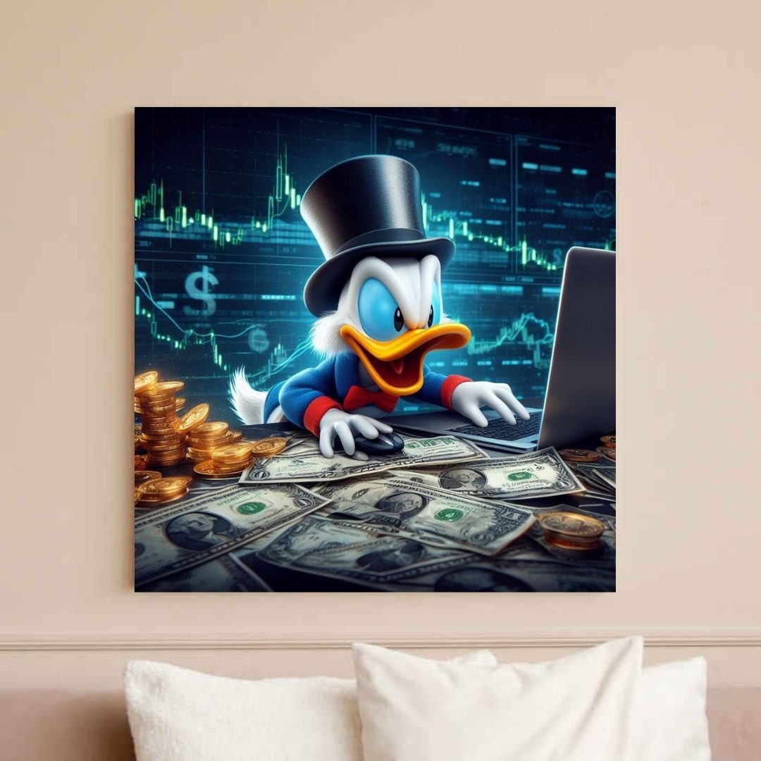 Scrooge Mcduck Forex Trader Gold Dollar Printable Art Contemporary Art ...