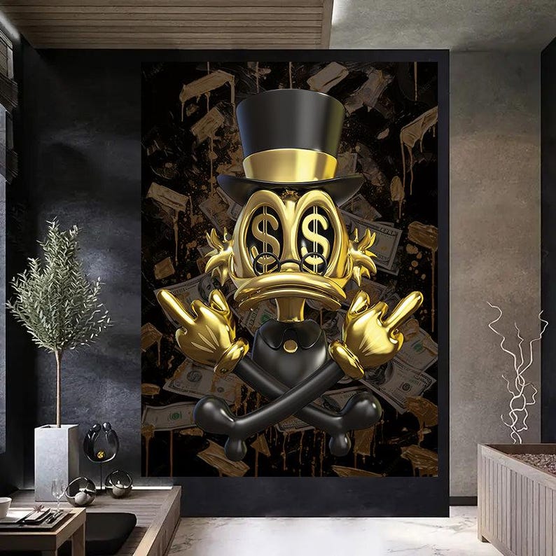 SCROOGE MCDUCK GOLD Dollars - Limited Edition - Get the Large Painting ...