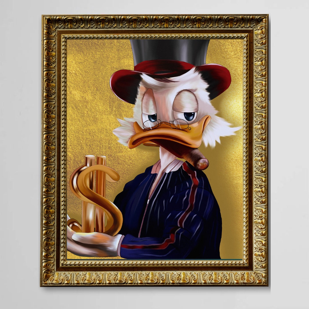 Scroog Mcduck Gold Dollar Paperon Dè Paperoni Printable Art - Etsy