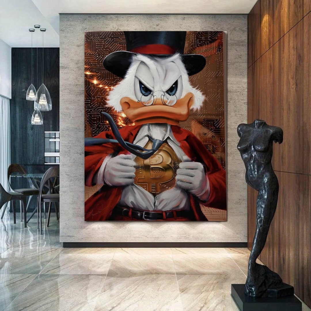 Paperon Dè Paperoni Inspired- Scrooge Mcduck Bitcoin Hero Contemporary ...