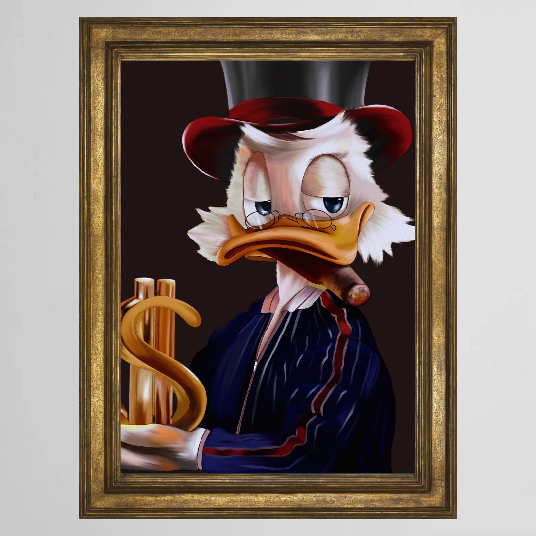 Scrooge Mcduck Gold Dollar Paperon Dè Paperoni Printable Art - Etsy