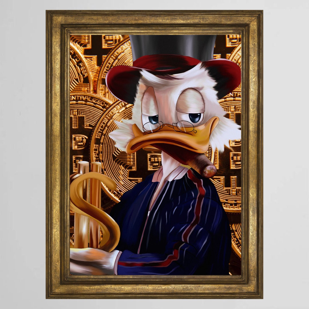 Scroog Mcduck Gold Bitcoin Dollar Paperon Dè Paperoni Printable Art ...