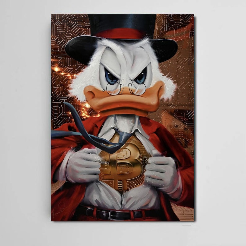 Paperon Dè Paperoni Inspired Scrooge Mcduck Bitcoin Hero Contemporary ...