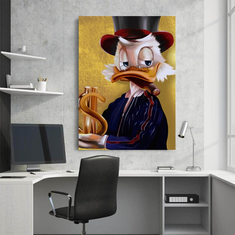 Scroog Mcduck Gold Dollar Paperon Dè Paperoni Printable Art - Etsy