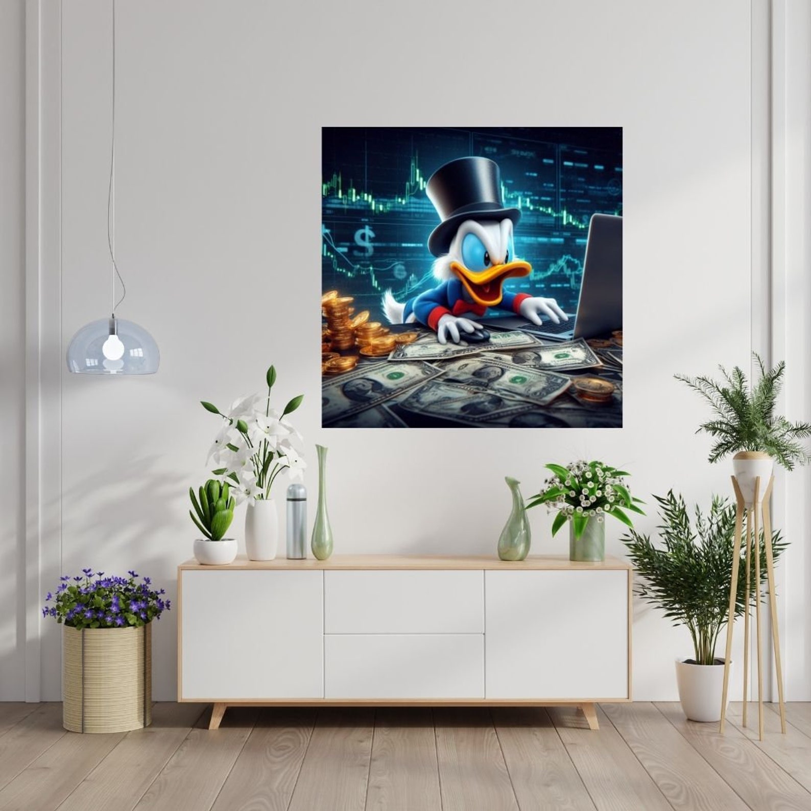 Scrooge Mcduck Forex Trader Gold Dollar Printable Art Contemporary Art ...