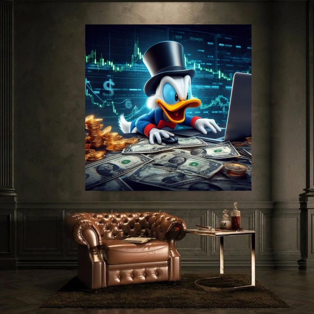 Scrooge Mcduck Forex Trader Gold Dollar Printable Art Contemporary Art Wall Art Office Wall Art ...