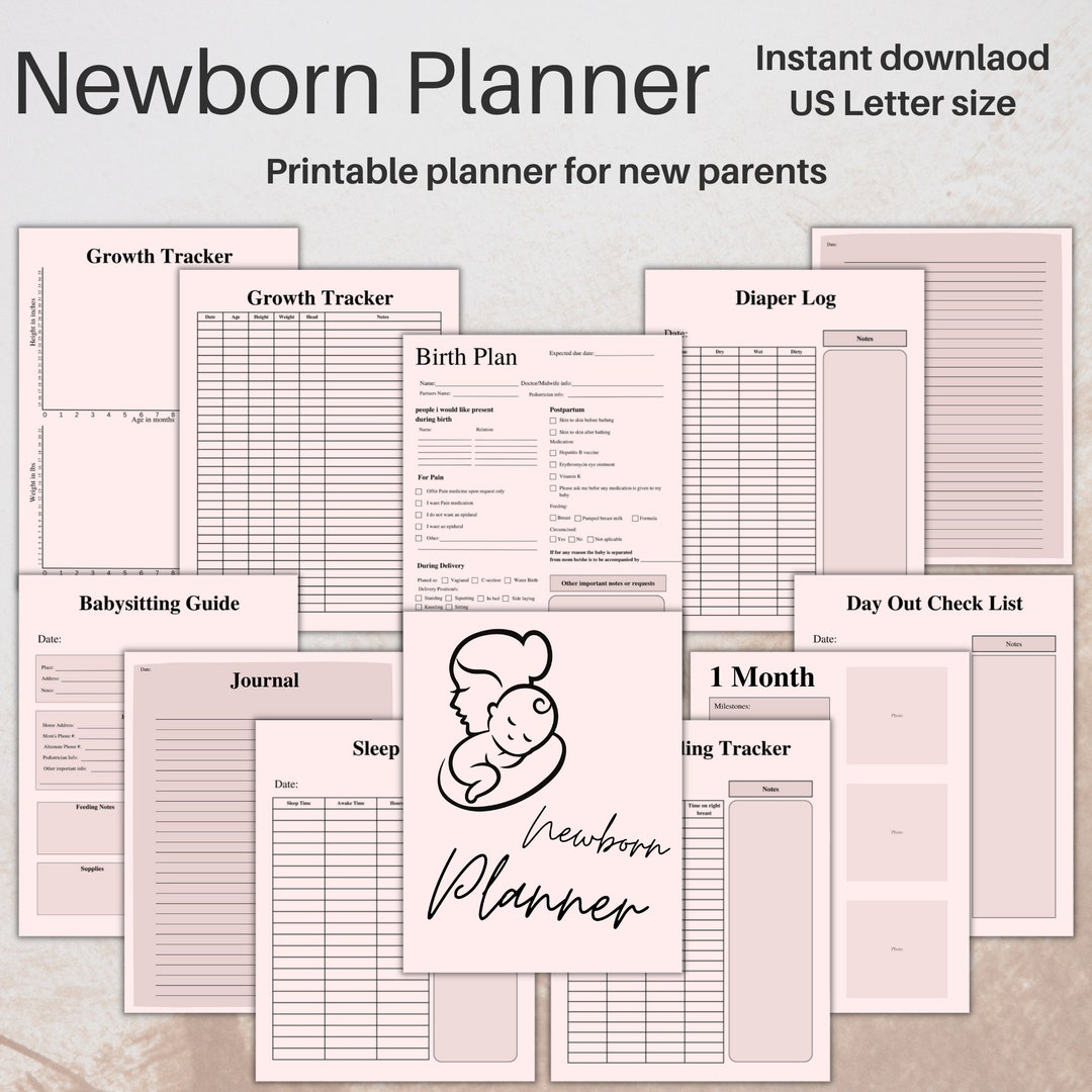 Newborn Planner Baby Planner Printable Birth Plan Digital - Etsy