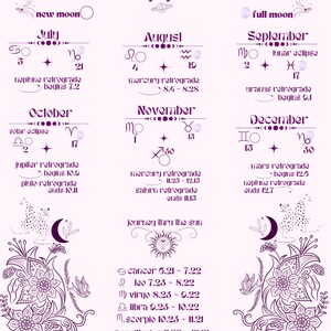 2024 Astrology Calendar 2024 Moon Calendar Zodiac Calendar - Etsy