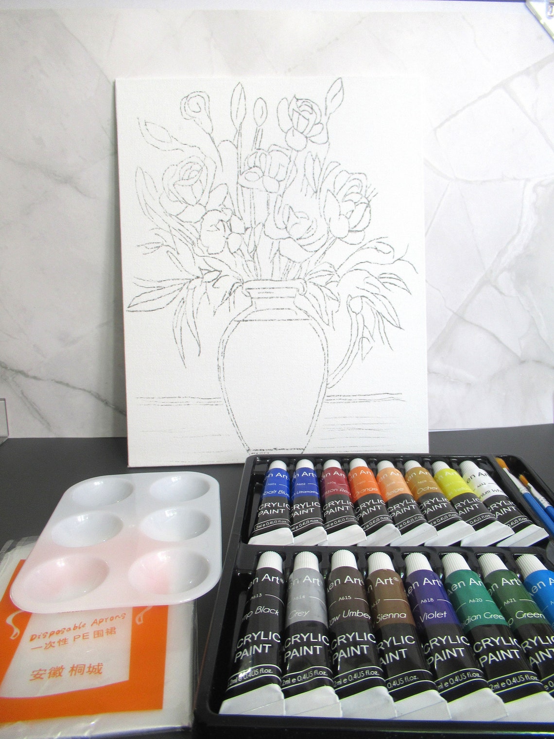 Paint at Home Art Kits/diy Paint Kit/paint and Sip/home Paint Party - Etsy