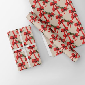 Christmas Wrapping Paper: Vintage Red Bows - Etsy