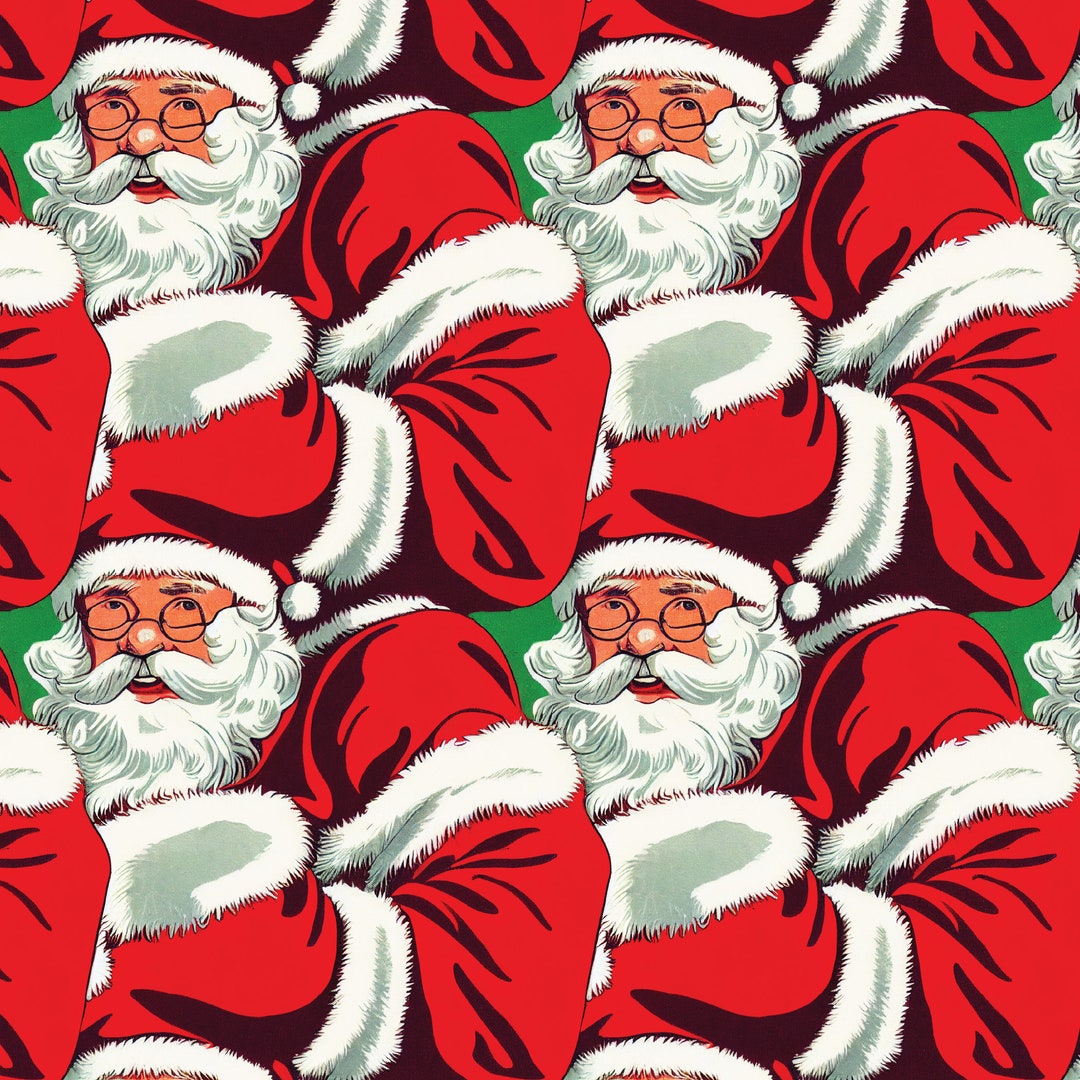 Vintage Christmas Wrapping Paper: Santa Claus - Etsy