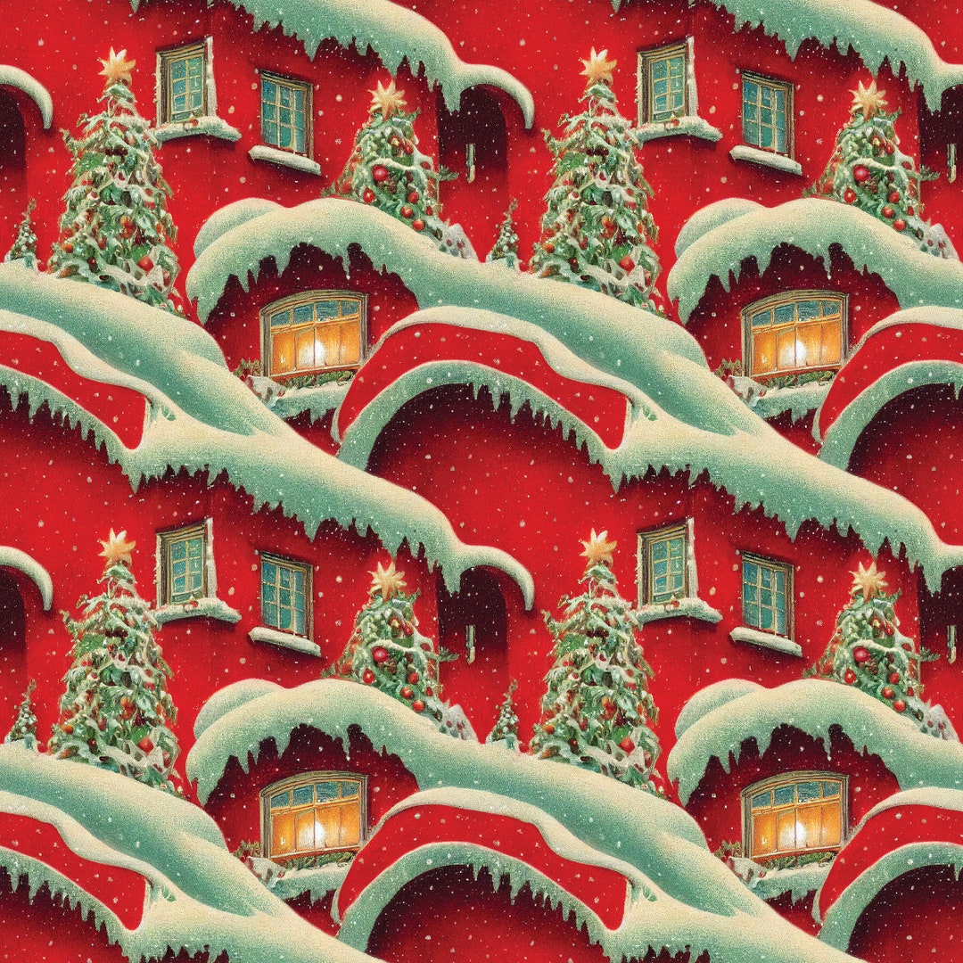 Red Vintage Christmas Wrapping Paper - Etsy