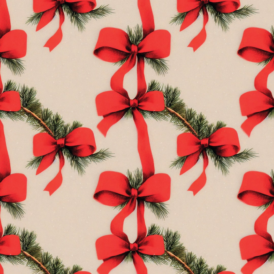 Christmas Wrapping Paper: Vintage Red Bows - Etsy