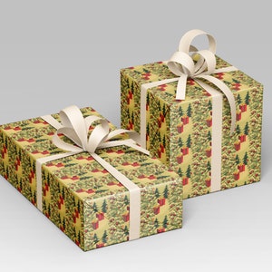 Yellow Vintage Christmas Wrapping Paper - Etsy