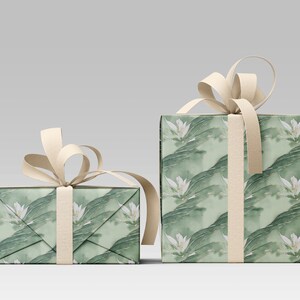 Wrapping Paper: Green Floral - Etsy
