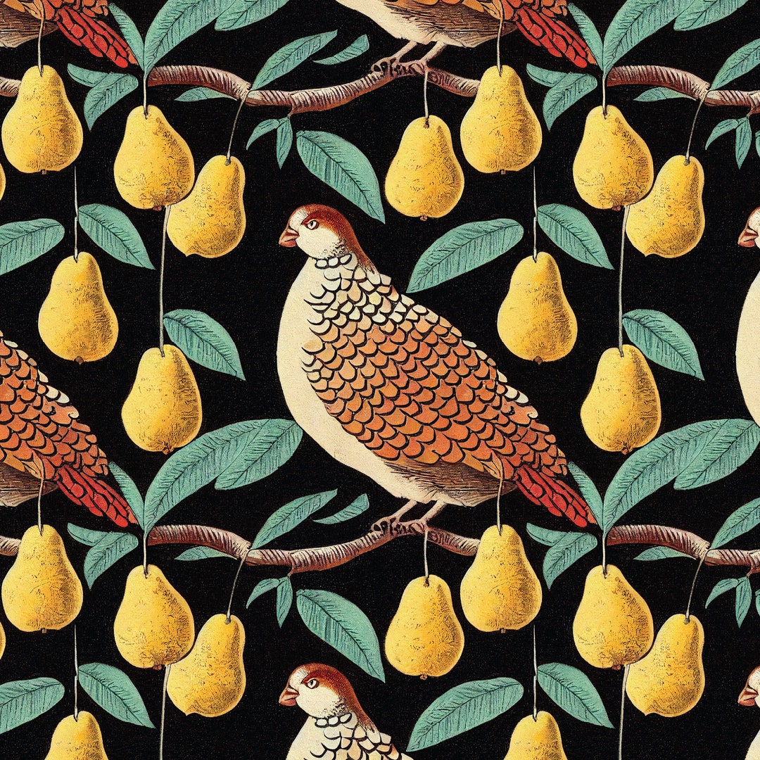 12 Days of Christmas Wrapping Paper: Partridge in a Pear Tree {vintage ...