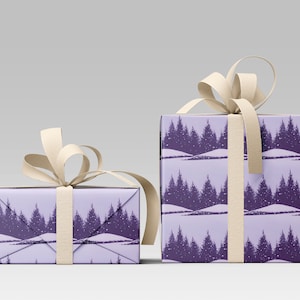 Wrapping Paper: Purple Evergreen {gift Wrap, Christmas, Holiday ...