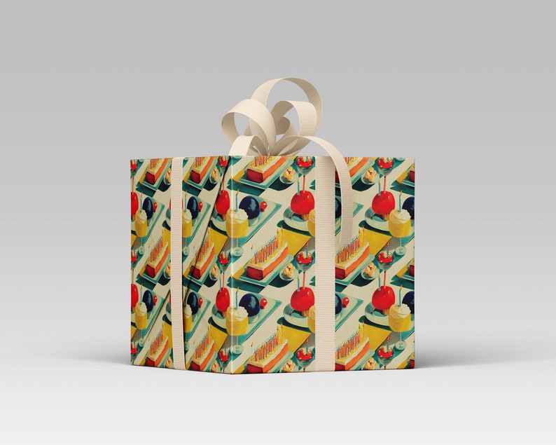 Vintage Wrapping Paper: 1950s Birthday Party - Etsy