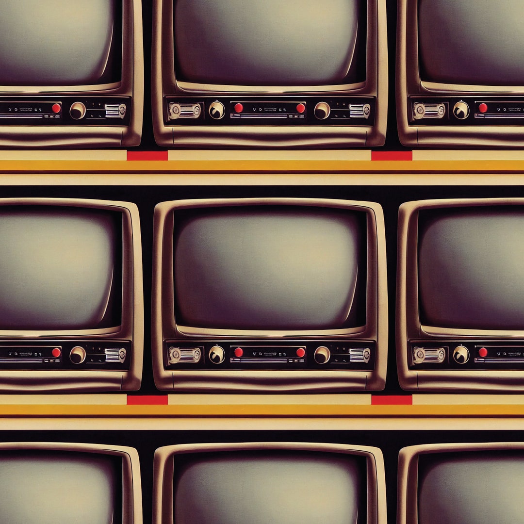 Vintage Wrapping Paper: TV Set - Etsy