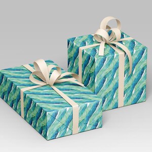 Turquoise Watercolor Wrapping Paper | Gift Wrap | Birthday | Holiday ...