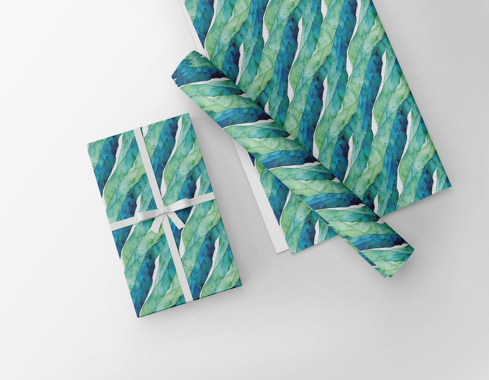 Turquoise Watercolor Wrapping Paper | Gift Wrap | Birthday | Holiday ...