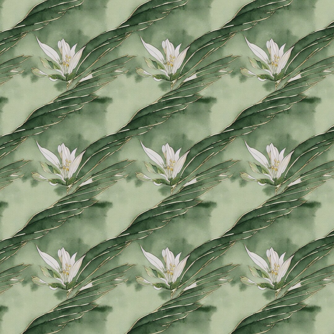 Wrapping Paper: Green Floral - Etsy