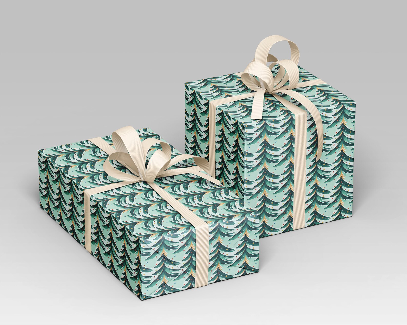 Green Wrapping Paper: Christmas Trees - Etsy