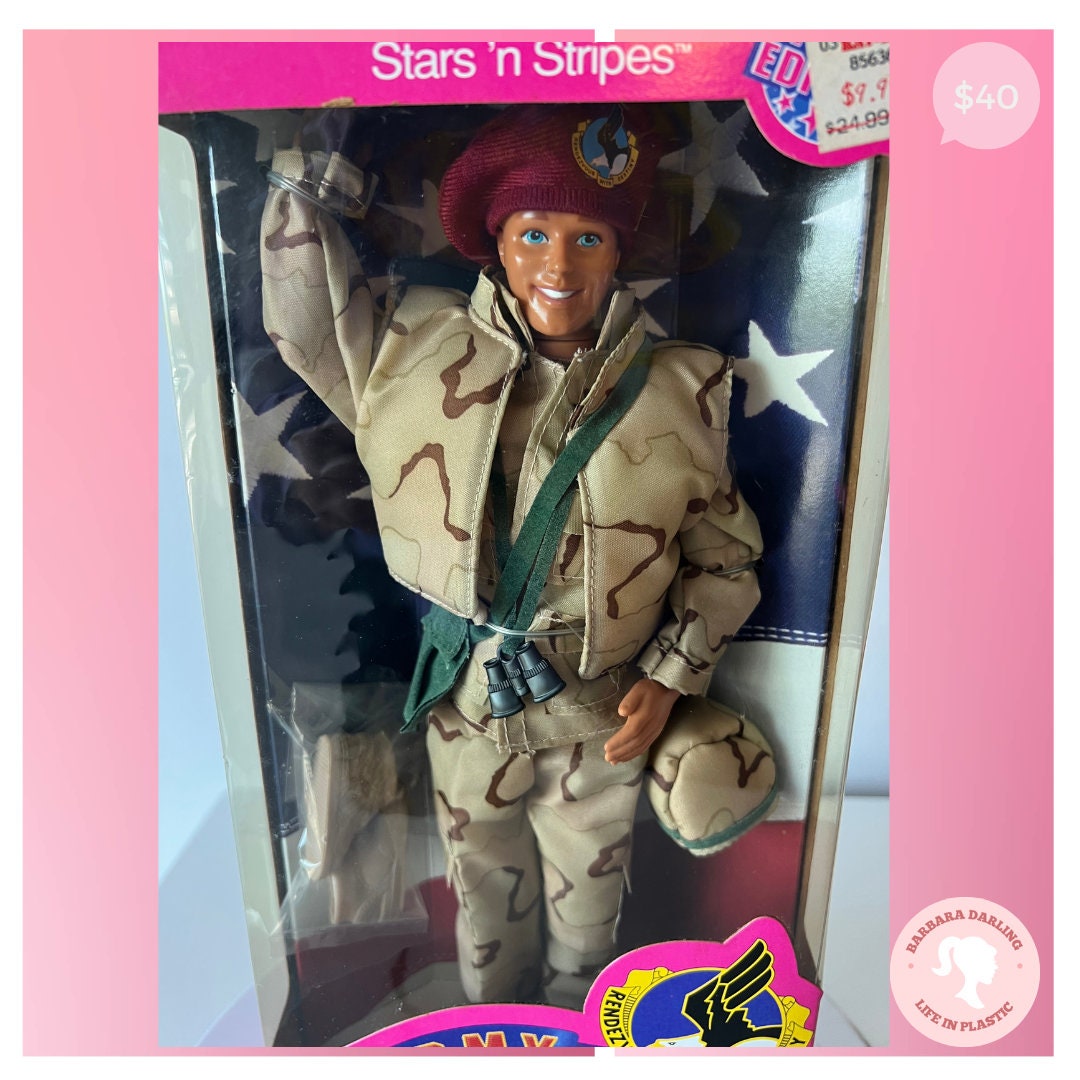 1992 Stars 'N Stripes Army Ken Barbie special Edition - Etsy