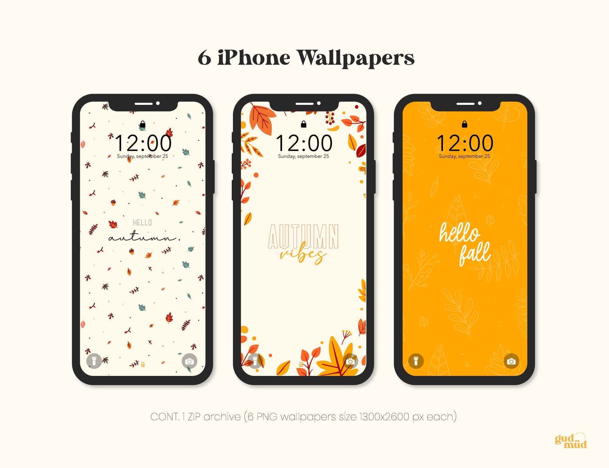 6 Autumn iPhone Wallpaper, Digital Download, Autumn Wallpaper - Etsy
