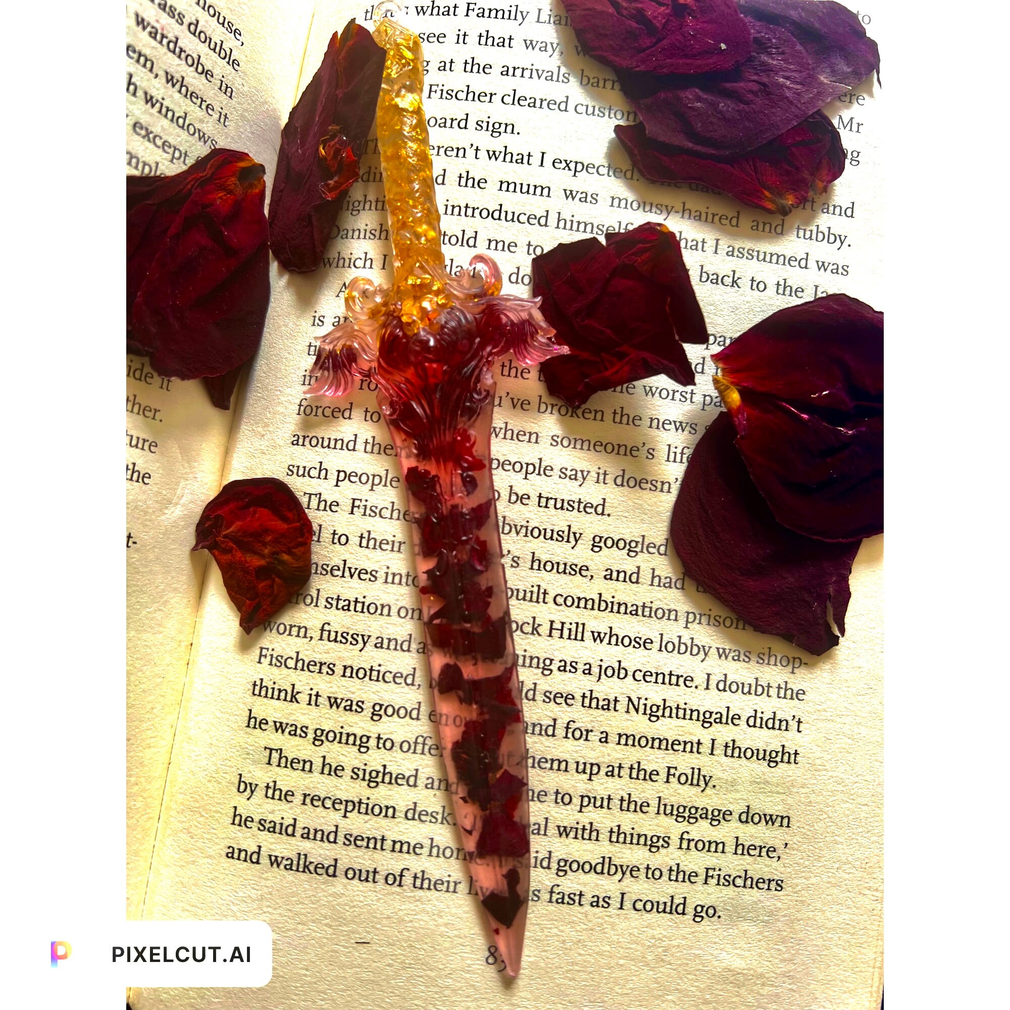 ROSE DAGGER BOOKMARK - Etsy