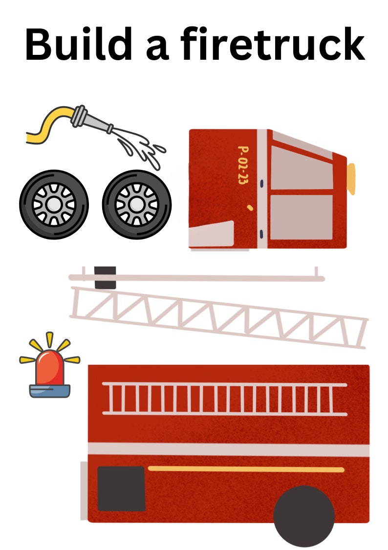 Build a Firetruck Print Out - Etsy