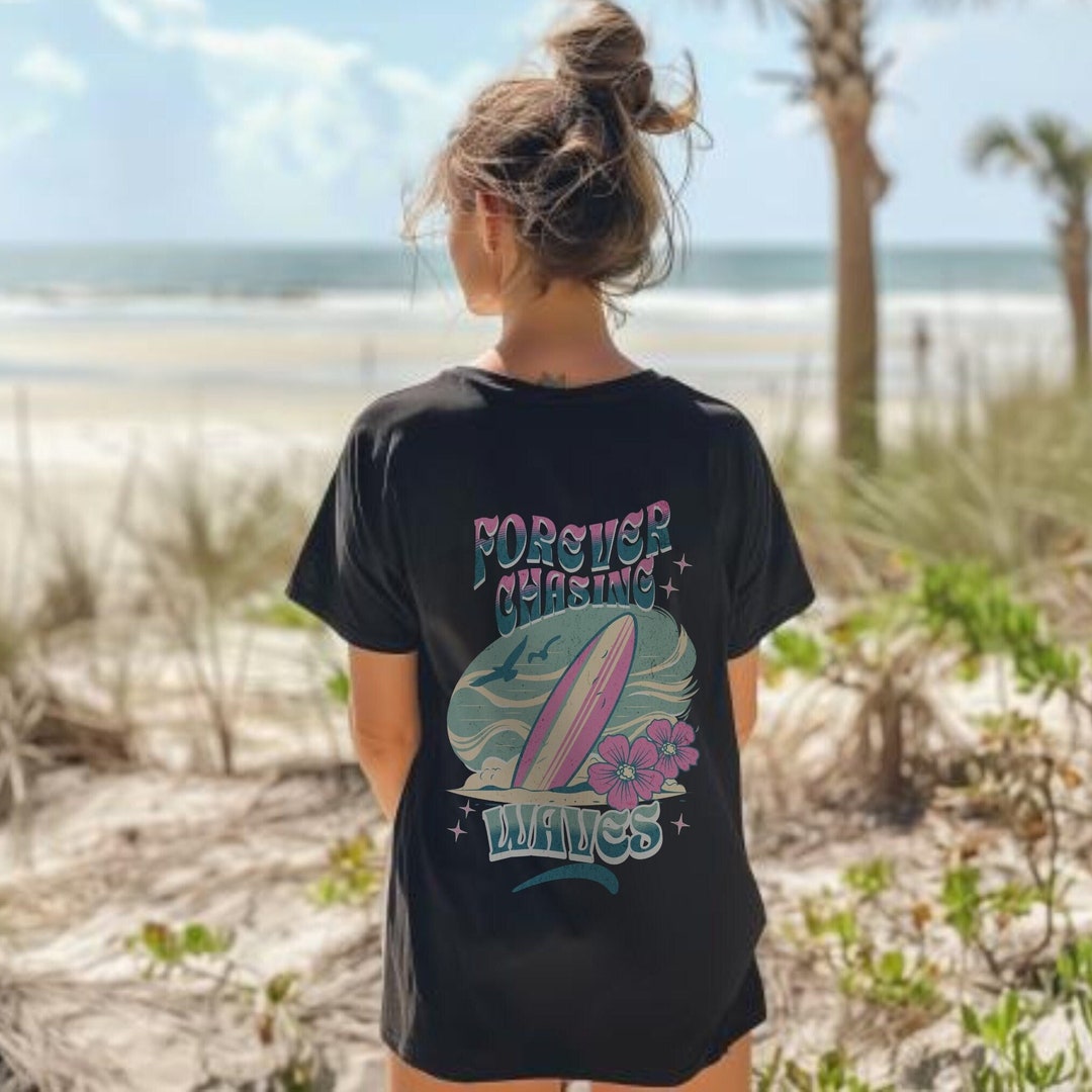 Forever Chasing Waves Beachy Shirts Coconut Girl Aesthetic Shirt Family Beach Vacation Travel ...