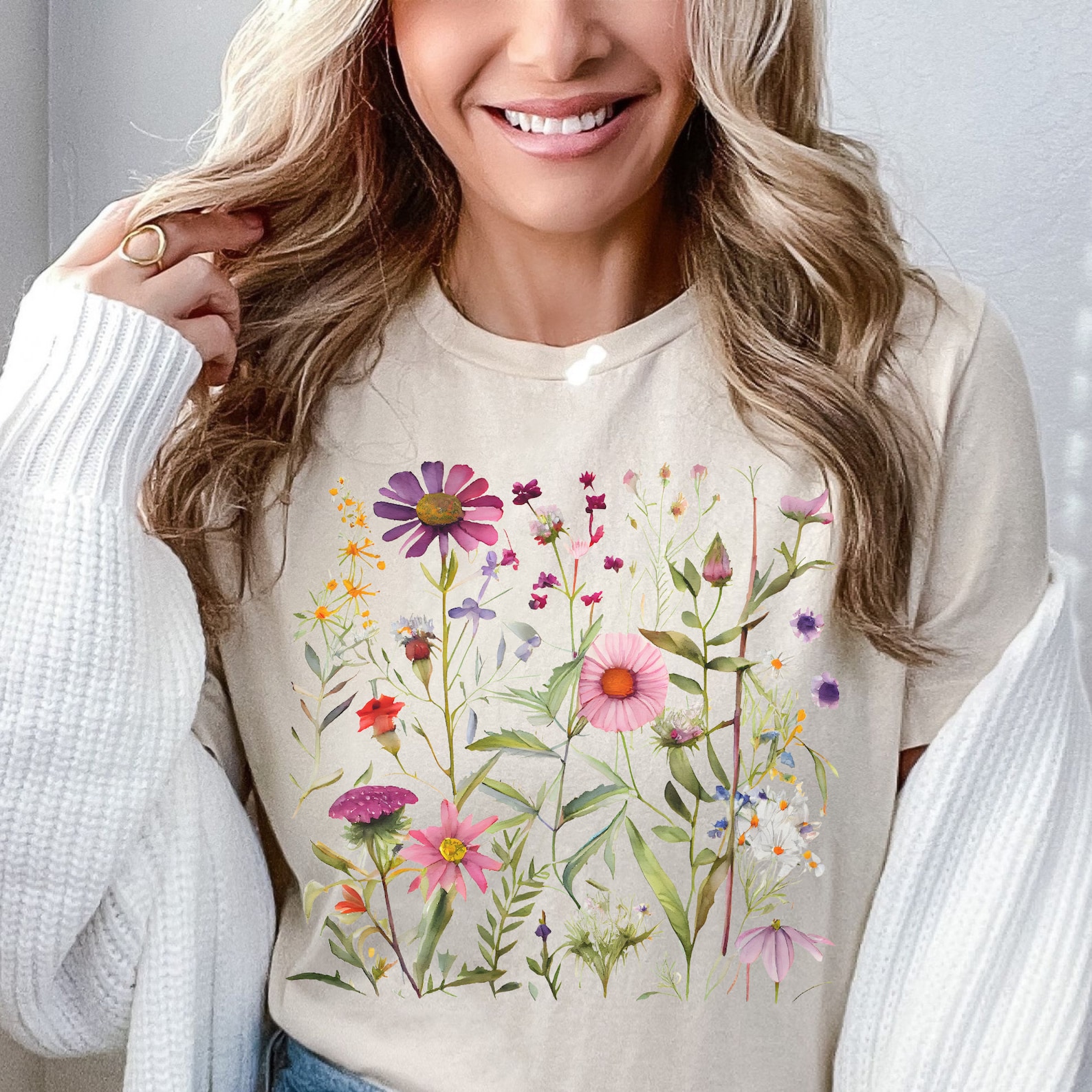 Floral Tshirts Flower Tshirts Cottagecore Wildflower Shirt - Etsy