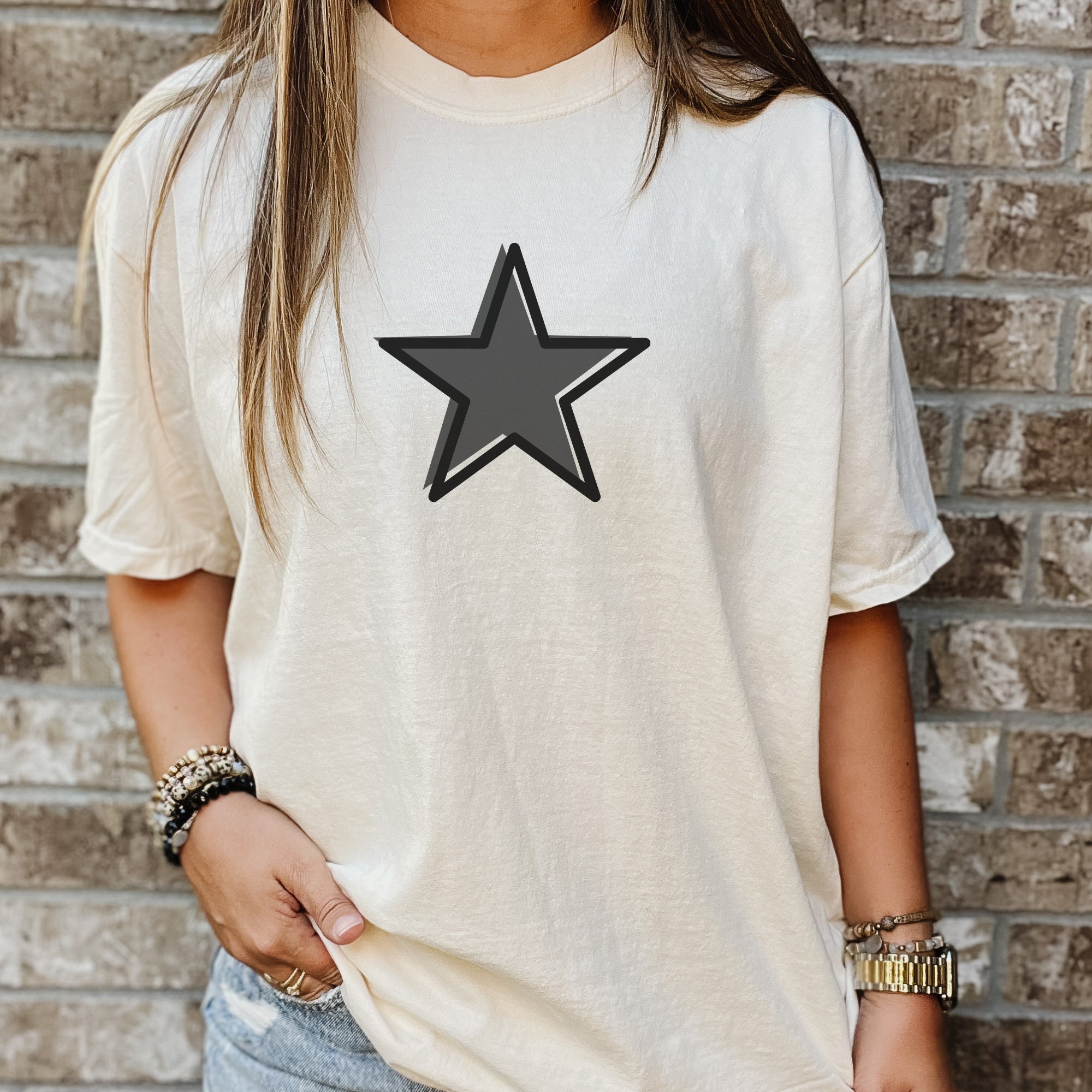 Star Shirt Y2k Baggy Tee Alt Clothing Y2k Grunge Black Star T-shirt Emo ...