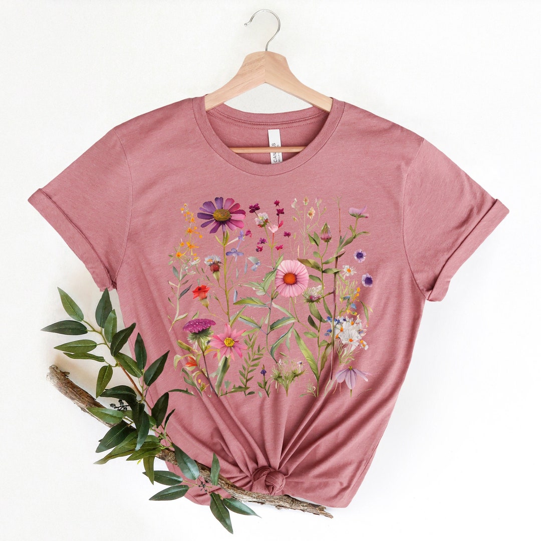 Floral Tshirts Flower Tshirts Cottagecore Wildflower Shirt - Etsy