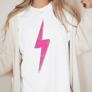 Lightning Bolt T Shirt, Women Shirt, Graphic Shirt, Tshirt, Comfort ...
