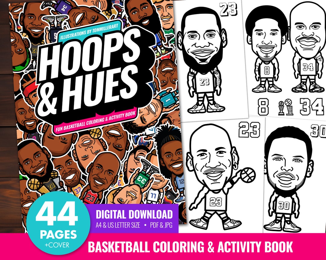 Hoops & Hues - Basketball Coloring Book - Etsy